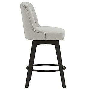 MINCETA Counter Stool,26" 360 Free Swivel Upholstered Bar Stool with Back-Set of 2-Performance Fabric in Beige Gray