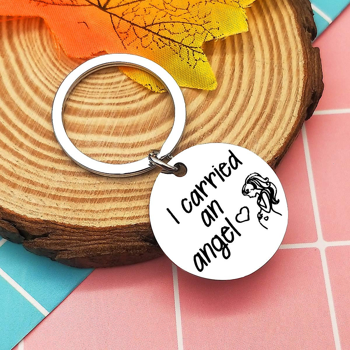 Mom Memorial Baby Gift Miscarriage Memorial Keychain I Carried An Angel Keychain Miscarriage Stillborn Infant Child Loss Memorial Gift Miscarriage Sympathy Gift Jewelry In Memory of Infant Child Gift