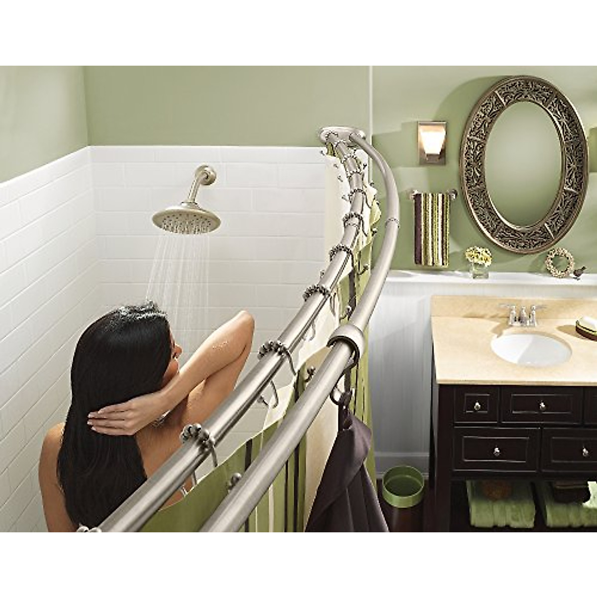 Moen SR2201BN Shower Curtain Rings (Pack of 12), Brushed Nickel