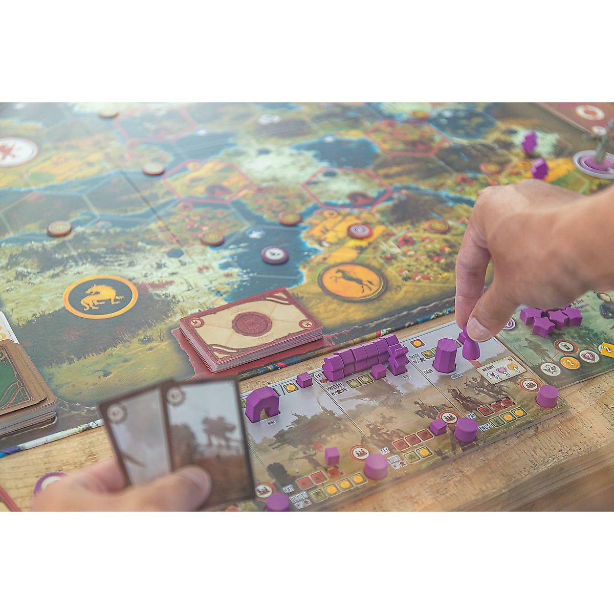 Stonemaier Games: Scythe: Invaders from Afar Expansion | Add 2 New Factions to Scythe (Base Game) | Increase Scythe Player Count to 7 | 1-7 Players, 140 Mins, Ages 14+