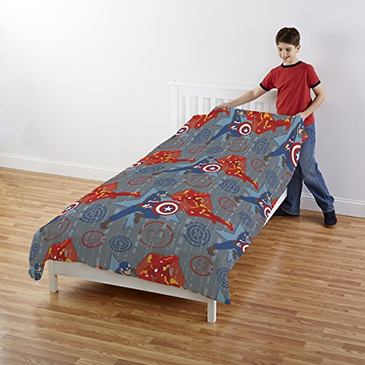 Marvel Captain America Civil War All-In-One Blanket & Sheet Reversible 60" X 80" Comfy Cover