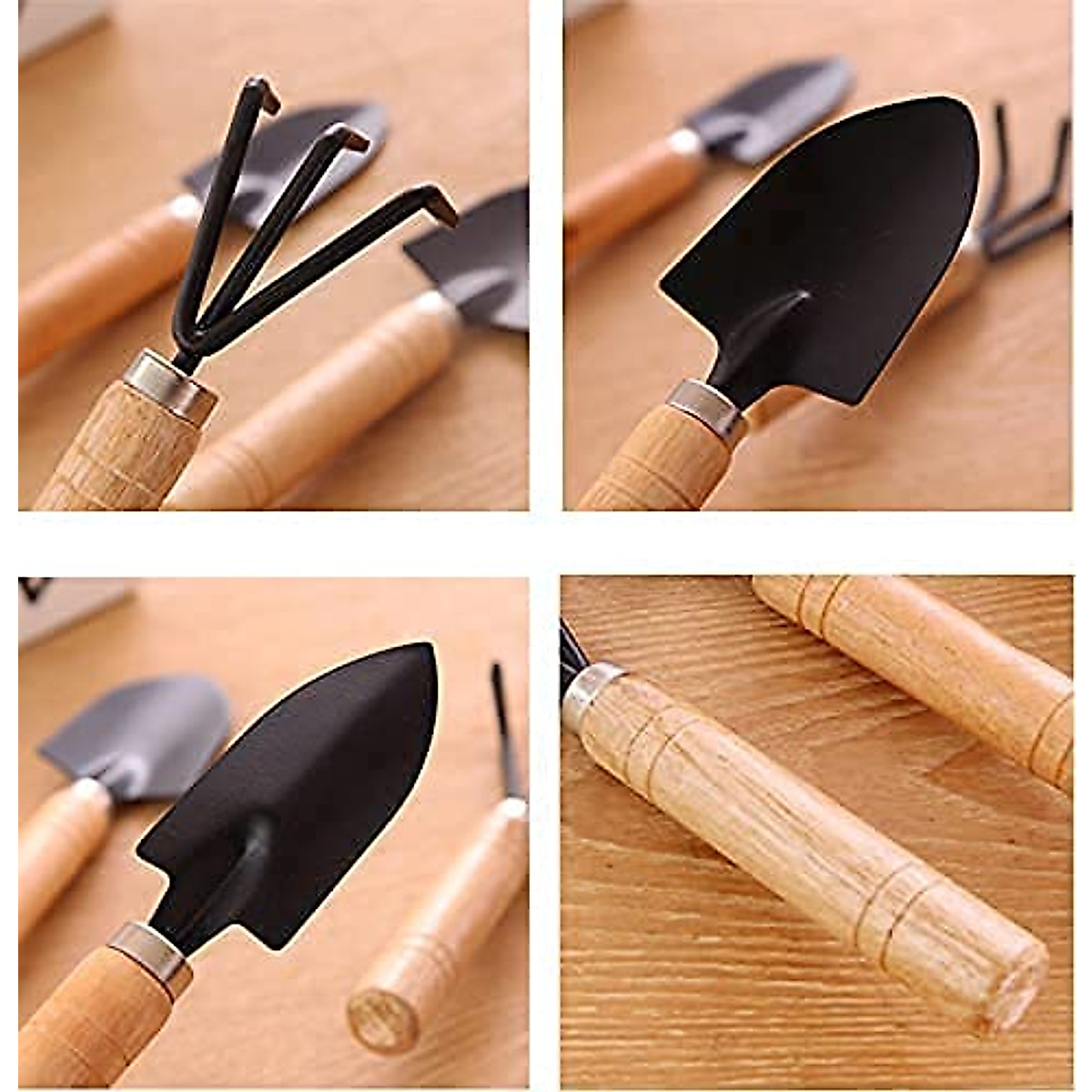 TPELKY Mini Garden Tools Set of 3 Mini Garden Tools Spade/Rake/Spade set of gardening tools