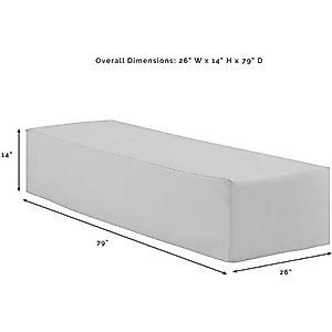 Crosley Furniture CO7506-GY Heavy-Gauge Reinforced Vinyl Outdoor Chaise Lounge Cover, Gray