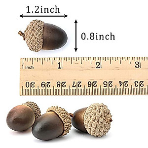BigOtters 100 PCS Artificial Acorn, Fake Nutty Craft Acorns with Natural Acorn Cap Simulation Fruit Props for Vase Filler, Home House Autumn Favor, Thanksgiving Day Christmas Wedding Decor