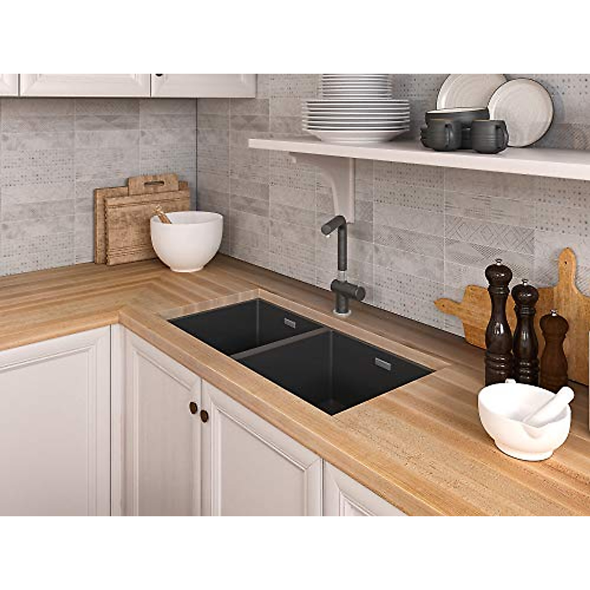 Big Bison Blocks Premium Kitchen Countertop, 60x30 Inch, Grade A Hard Maple, 1.5 Inch Thick Butcher Block