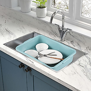 Yesdate Commercial Bus Box, 4-Pack Plastic Bus Tubs, 13 L Capacity, Green