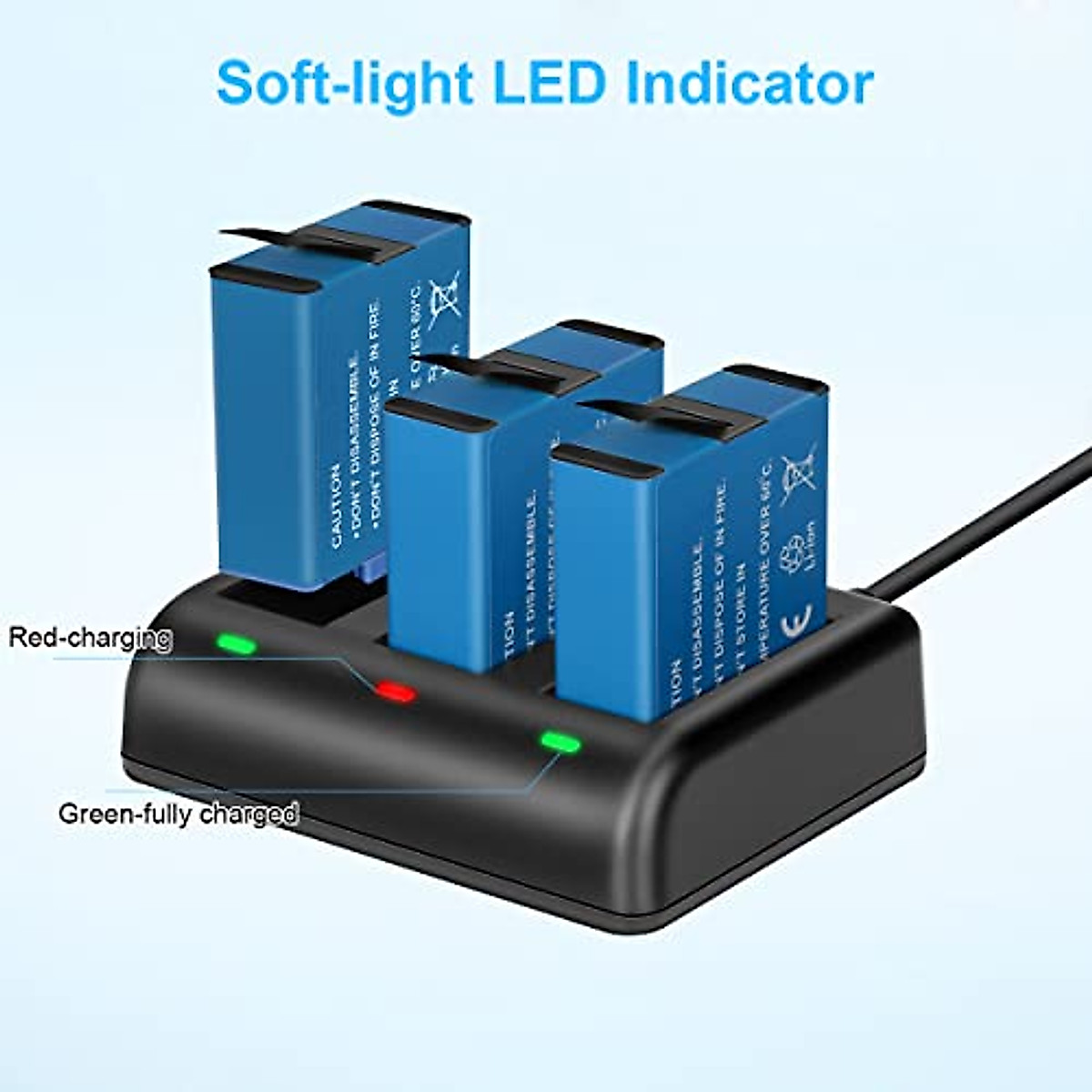 JYJZPB Replace Batteries for GoPro Hero 8 Battery, and Triple Fast Charger fit for GoPro Hero 8 Black Hero 7 Black and Hero 6 Black Camera(3 Pack Hero 8 Battery)