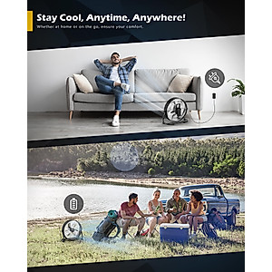 Airvention 15600mAh Rechargeable Battery Operated Floor Fan, 12 inch Black Industrial High Velocity Drum Fan, Camping Fan for Gym Garage Outdoor Indoor, AI-F600