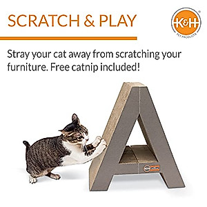 K&H Pet Products Stretch n' Scratch Cardboard Cat ScratcherToy 9” x 14” x 15”