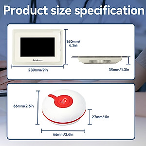 Retekess T114 Caregiver Pager,Wireless Calling System,15 Level Volume,10 Waterproof Alert Call Buttons for Clinic,Hospital,Nurses Station