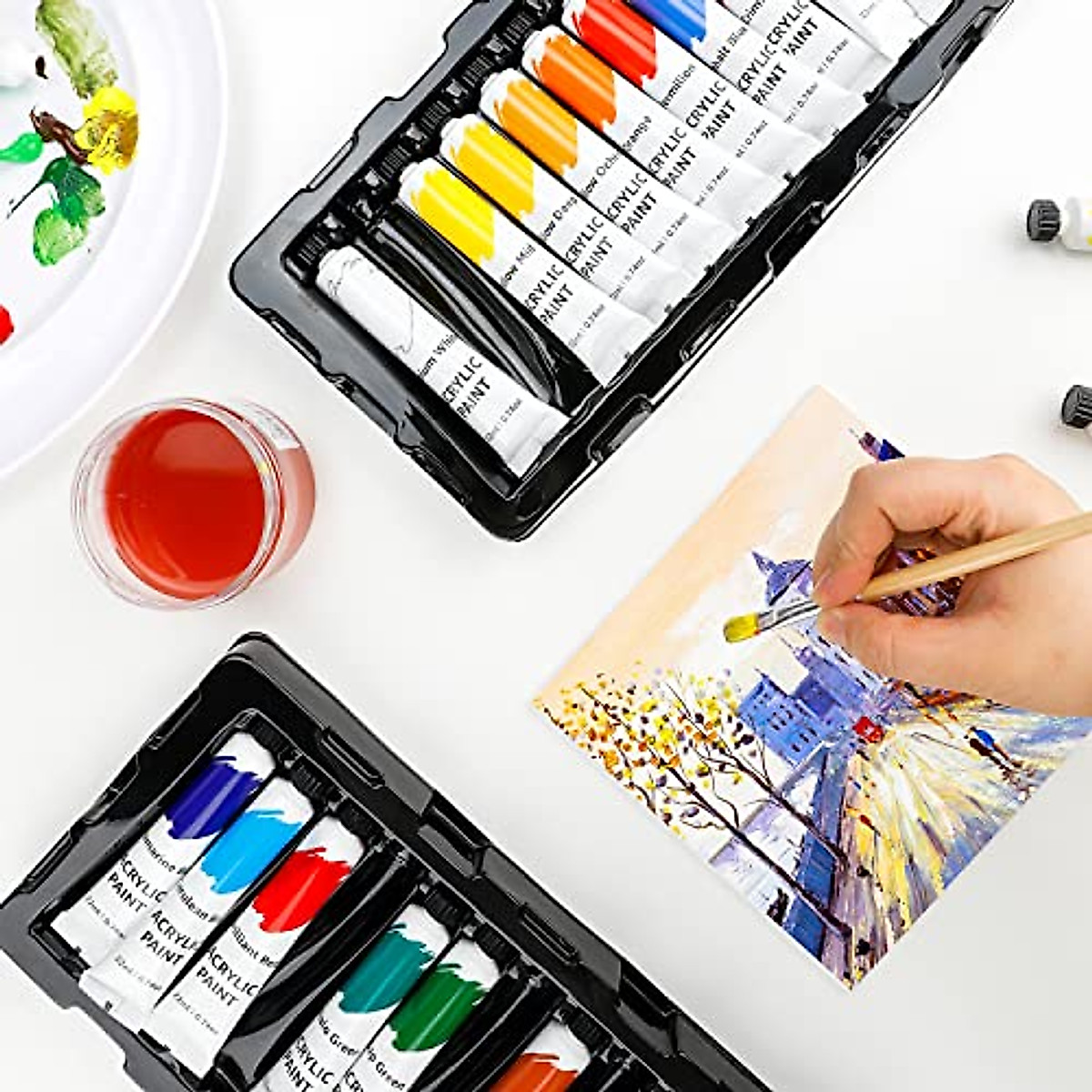 Amazon Basics Acrylic Paint Tubes, 24 Colors