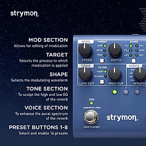 Strymon NightSky Time-Warped Reverberator Reverb Guitar Effects Pedal for Electric and Acoustic Guitar, Synths, Vocals and Keyboards