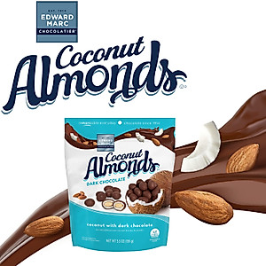 Edward Marc Chocolatier Coconut Almonds Dark Chocolate 32 oz. (1 bag of 32 oz.)