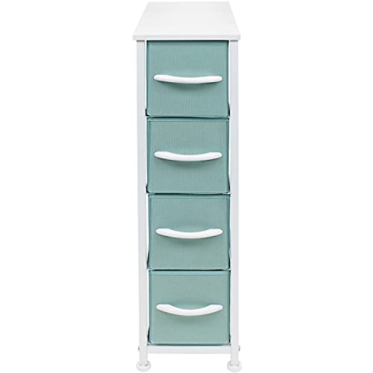 Sorbus Kids Narrow Dresser with 4 Drawers - Vertical Slim Storage Chest of Drawers with Steel Frame, Wood Top & Easy Pull Fabric Bins for Small Spaces, Closets, Bedroom, Bathroom & Laundry