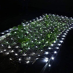 Apatner Outdoor Net Mesh Lights Bushes Lights Plug in Outside Tree Light 9.8ft x 6.6ft 200 LED Connectable for Curtain Garden Yard Balcony, 8 Mode with Remote(White)