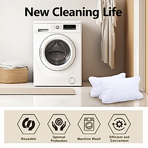 Shoe Washing Machine Bag, 360 Wrap-around Laundry Bags for Washing Machine, Reusable Shoes Wash Bag with Protective Hidden Zipper, 10000+ Fluffy Fibers for Sneaker Gym Shoe