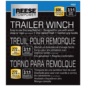 Reese Towpower 74337 600 Pound Capacity Winch , Black