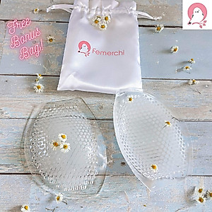 Femerchi Silicone Bra Inserts Pads for Sizes A-D – Breathable, Nonslip Breast Enhancers Inserts – Reusable, Washable Bra Pads Inserts Push Up – Semi-Adhesive Design for Bra, Bikini, Sports Bra