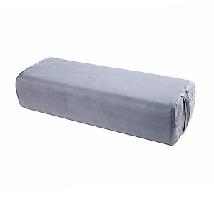 NGT new guide steps Yoga Bolster Pillow for Meditation and Support - Rectangular Yoga Cushion Foam Wedges Washable Suede Pillowcase for Men and Women with Carry Handles.(Grey Soft Fabric)