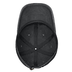 Vintage Rock Climbing Mountain Climber Cotton Baseball Cap Adjustable Washed Twill Low Profile Dad Hat for Men Women Black