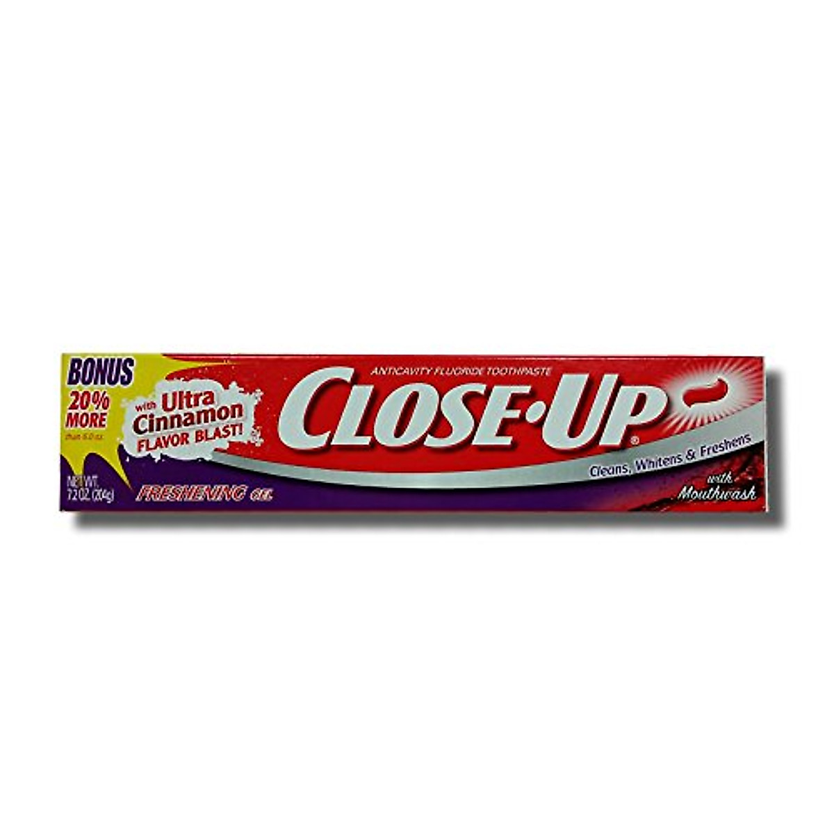 Close-Up Toothpaste, Red Freshening Gel, Ultra Cinnamon 7.2oz, (3-Pack)