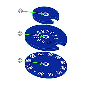 LITKO Circle Combat Dials | Wound Health Tracker | Life Counter | Tabletop Games | Collectible Card Games | Living Card Games | Role Playing | RPG | 0-100 (Blue)