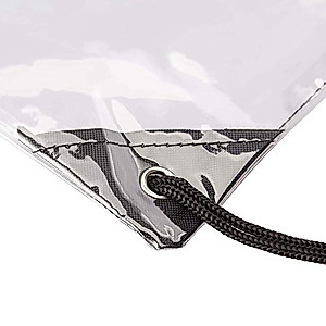 HAOGUAGUA 2 Pieces Clear Drawstring Bags, Waterproof Small Clear Bag for Stadium Colleges Sport Event Work Concert Security Approved