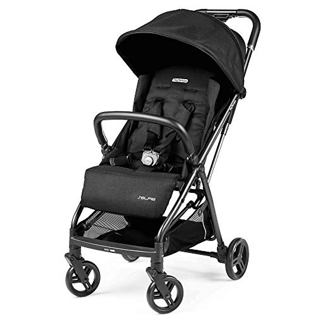 Peg Perego Selfie – Self-Folding, Light Weight, Compact Stroller – Compatible with All Primo Viaggio 4-35 Infant Car Seats - Made in Italy - Onyx (Black)