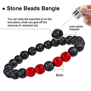 MJartoria BFF Bracelets for 2- Beaded Matching Bracelets Adjustable Strand Best Friends Bracelet Handmade Natural Stone Friendship Bracelets Jewelry Gifts for Women Couples