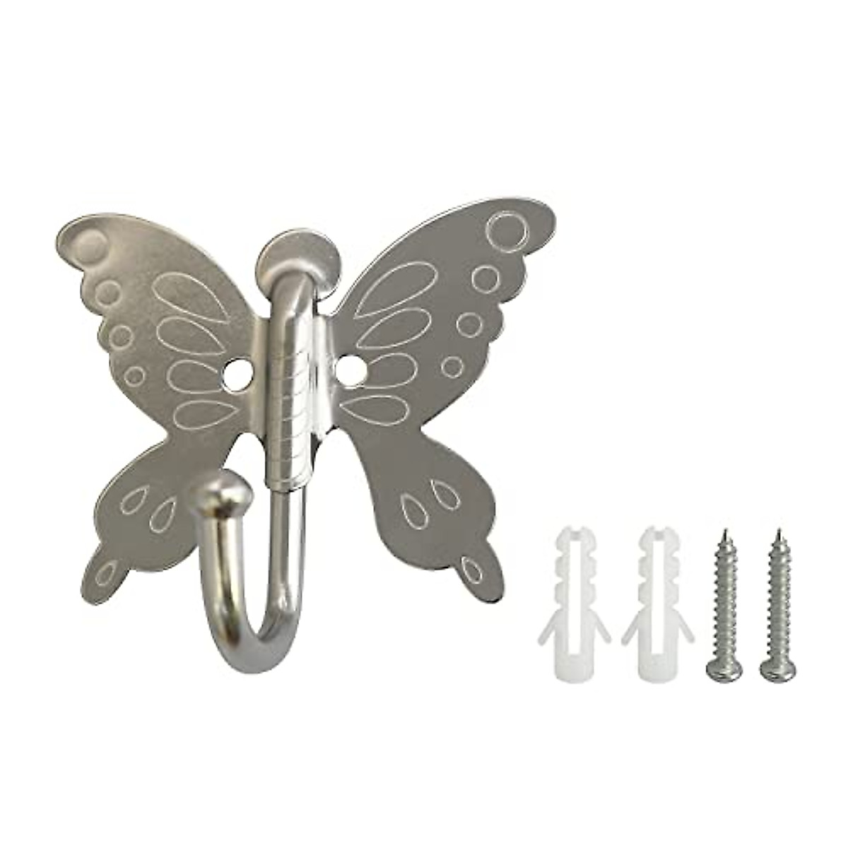 yyangz Butterfly Hook 4Set Stainless Steel Cute Butterfly Shaped Single Hooks, Clothes Hook, Cap Hook,Kitchen Toilet Universal Hook, Decorative Hook, Butterfly Towel Hook