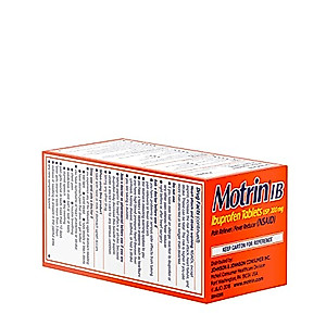 Motrin IB, Ibuprofen 200mg Tablets, Pain Reliever & Fever Reducer for Muscular Aches, Headache, Backache, Menstrual Cramps & Minor Arthritis Pain, NSAID, 100 Ct
