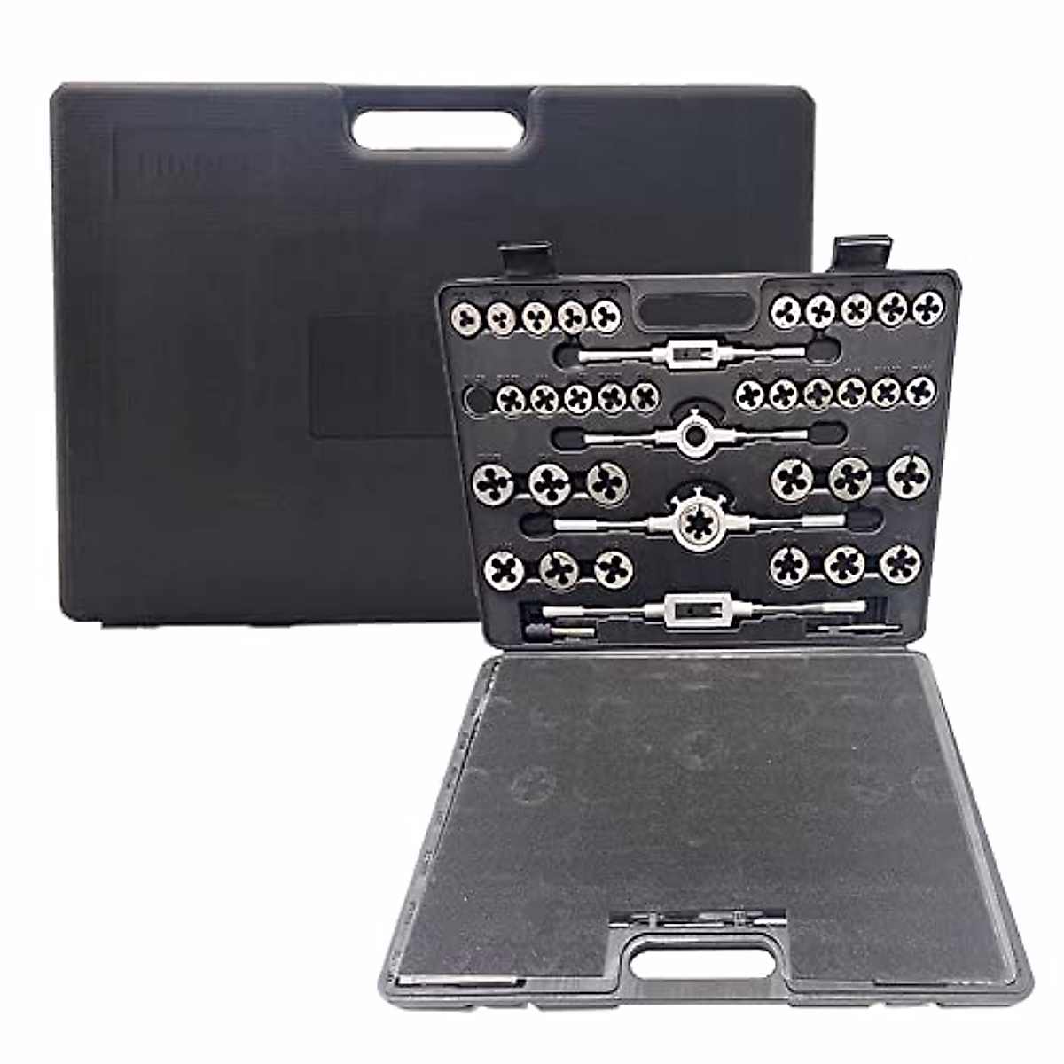 Happybuy 110Pcs Tap and Die Set, Include Metric Tap and Die Set M2-M18, Tungsten Steel Titanium Tap & Die Sets With Storage Case, Large Tap and Die Set For Cutting External & Internal Threads