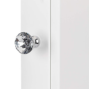 White Bathroom Cabinet - Medicine Cabinet with Mirror - Wall Mounted Bathroom Storage Cabinet - Bathroom Wall Cabinet - Over The Toilet Storage Cabinet - 2 Door Adjustable Shelf and Bottom Fix Shelves