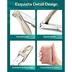 MR.GREEN 3pcs Stainless Steel Nail Clippers Set ，Pink Manicure Pedicure Set with Nail Clippers&Glass Nail File&Tweezers ，Medical Grade Grooming Kit with Travel Case Gift Box for Man and Woman