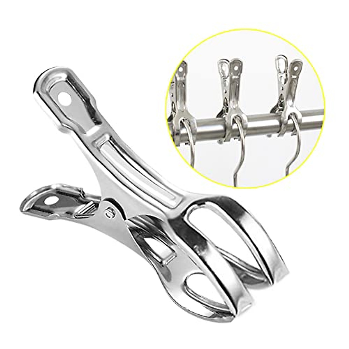 LINNNZI Greenhouse Clips, 4.3 inch Garden Clips, Stainless Steel Plant Clips Clamps with Strong Grip for Garden Hoops Film Row Cover Netting Towel Clothesline
