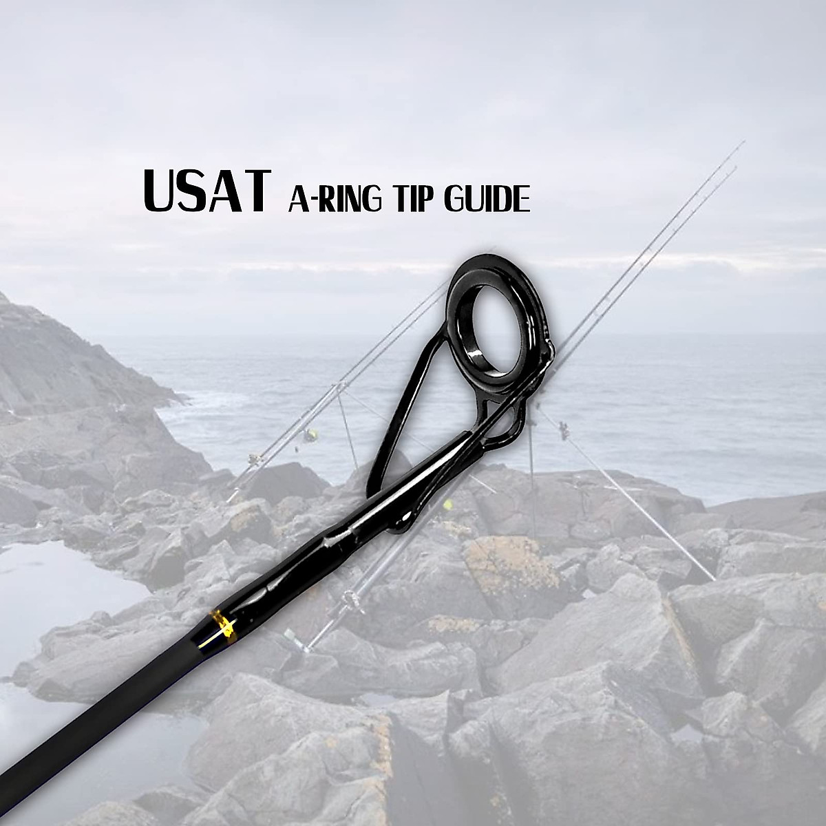 Fiblink Surf Casting Fishing Rod 2 Piece Carbon Fiber Portable Travel Surf Conventional Rod (11 Feet)