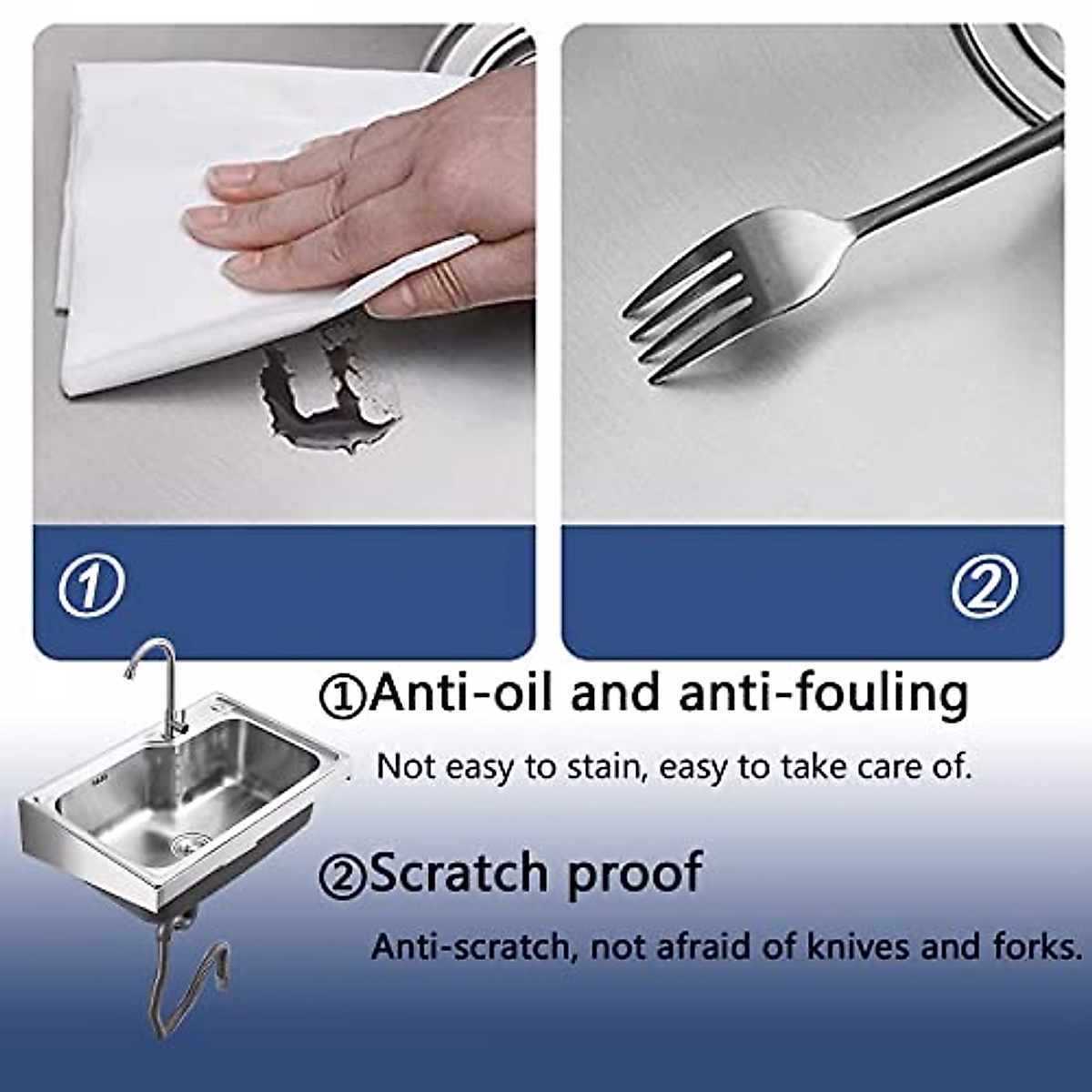 Wall mount utility sink,stainless steel wall-mounted commercial large sink,free standing utility sink、Stainless Steel Utility Sink Commercial Single Bowl Sink,for Laundry/Backyard/Garage ( Size : 15*1