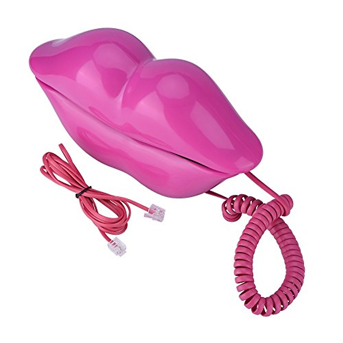 Lips Telephone Novelty Rose Red Mouth Lip Shaped Phone Landline Cute Shining Desk Corded Phone for Home Hotel Office Decoration Kids Girls Gift