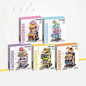 SCTCACR Keeppley Blocks Kids Building Toys Girls Puzzle City Street Corner Home Decor Gift K28001 K28002 K28003 K28004 K28005 (K28001-K28005(5pcs/Set),with Original Box)