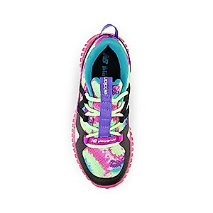 New Balance Girls PLAYGRUV V2 Bungee Sneaker, Hi-Pink/Black/Cosmic Rose, 2 Wide Little Kid