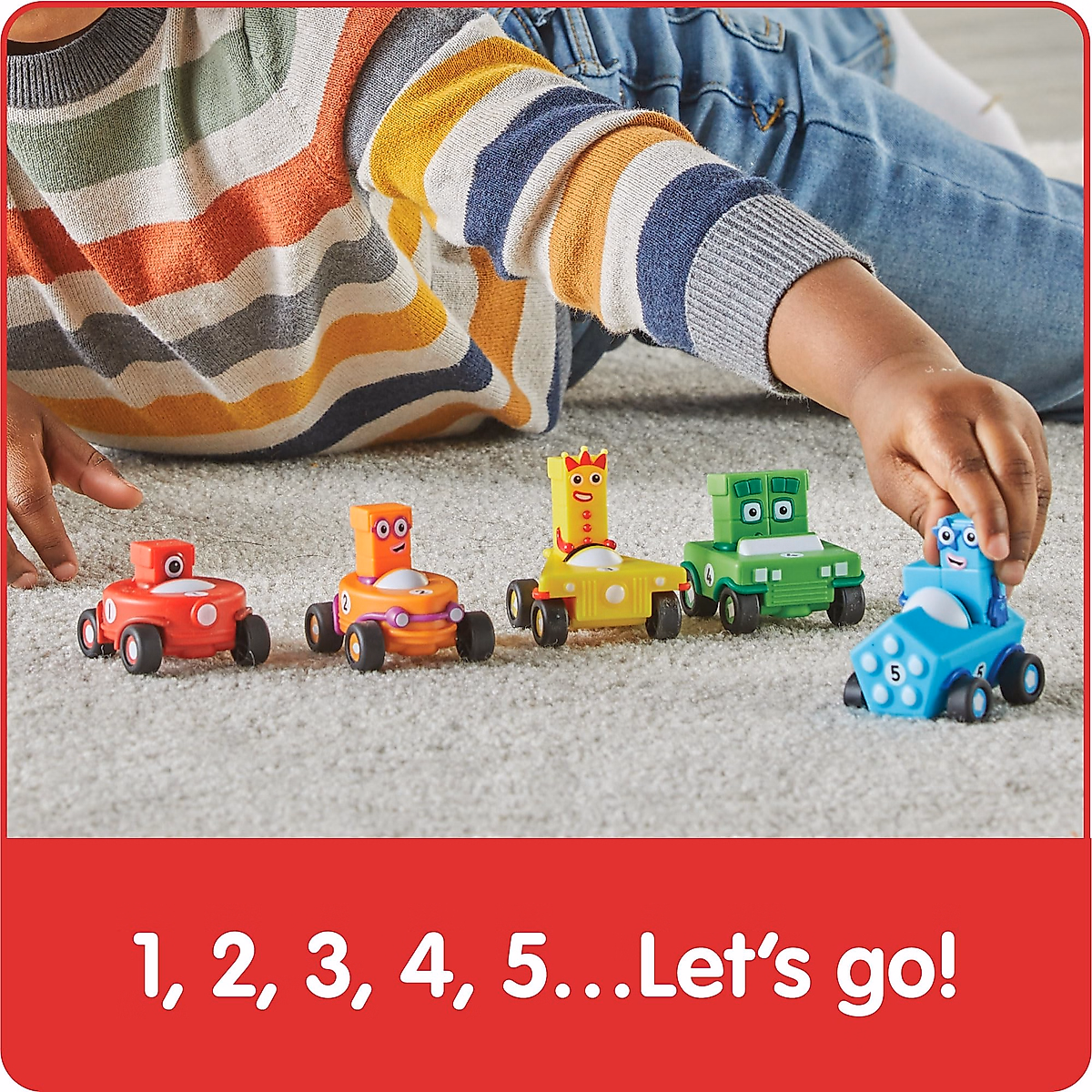 hand2mind Numberblocks Mini Vehicles, Race Car Toys, Toy Vehicle Playsets, Play Figure Playsets, Small Figurines for Kids, Number Toys, Counting Toys, Math Toys for Kids 3-5, Birthday Gifts for Kids