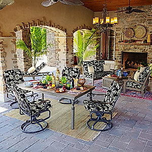 Arden Selections Outdoor Deep Seating Cushion Set 24 x 22, Ashland Black Jacobean