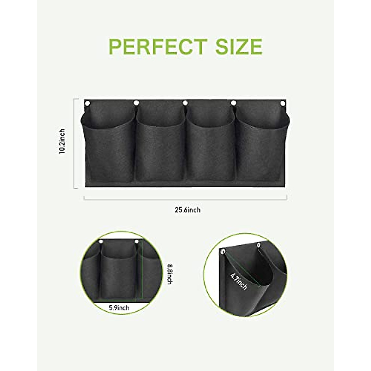 OneV FT Hanging Wall Planters for Indoor, 4 Pockets Vertical Garden Planters Hanging Planting Grow Bags, Garden Plant Accessories for Yard Doorway Home Decoration