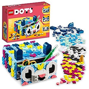 LEGO DOTS Creative Animal Drawer Building Toy 41805, Buildable Treasure Box, Jewelry Box, Desk Caddy, Storage Box, Arts and Crafts DIY Toy Mosaic Making Kit for Creative Kids Boys Girls Age 6+