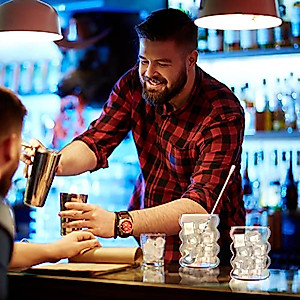 Tessco 4 Pcs Creative Glass Cups Vintage Drinking Glasses Ribbed Glassware Aesthetic Cups Entertainment Dinnerware Glassware with Straws Set for Kitchen Coffee Juice Beverage (Clear)