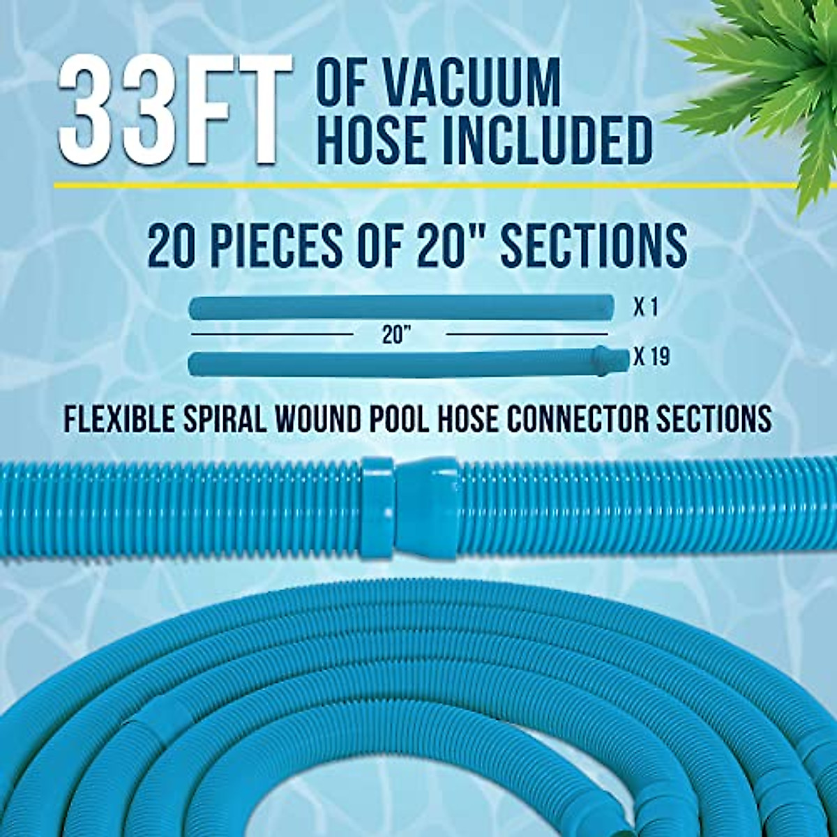 U.S. Pool Supply Octopus Professional Automatic Pool Vacuum Cleaner & Hose Set - Powerful Suction That Removes Swimming Pool Debris, Cleans Floors, Walls, Steps - Quiet Cleaning Side Climbing Sweeper