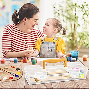 Vowcarol 2 Pack Paint Brush Case Portable, Long Paint Brush Storage Box, Paint Brushes Holder