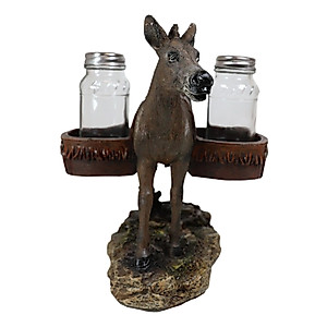 Ebros Gift Western Country Farm Mule Donkey Ass Carrying Saddlebags Figurine Salt Pepper Shakers Holder Decor Of Working Animals Horses Donkeys Agricultural Livestock Themed Accent