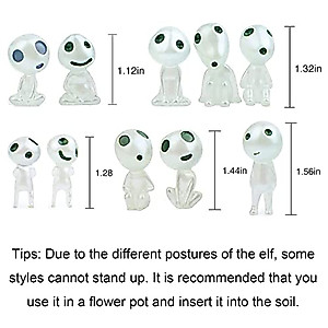 20PCS Luminous Ghost Garden Statue Tree Elves Garden Gnome Glow Accessories Glow in Dark Tree Elves Fairy Micro Landscape Outdoor Decoration for Patio Yard Lawn (Blue 10pcs + Green 10pcs)