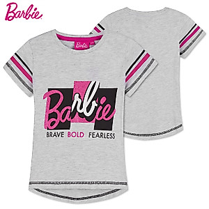 Barbie T-shirts & Leggings For Girls, Kids Outfits Age 2-13, Cute Clothes (Grey/Purple, 4-5 Years)